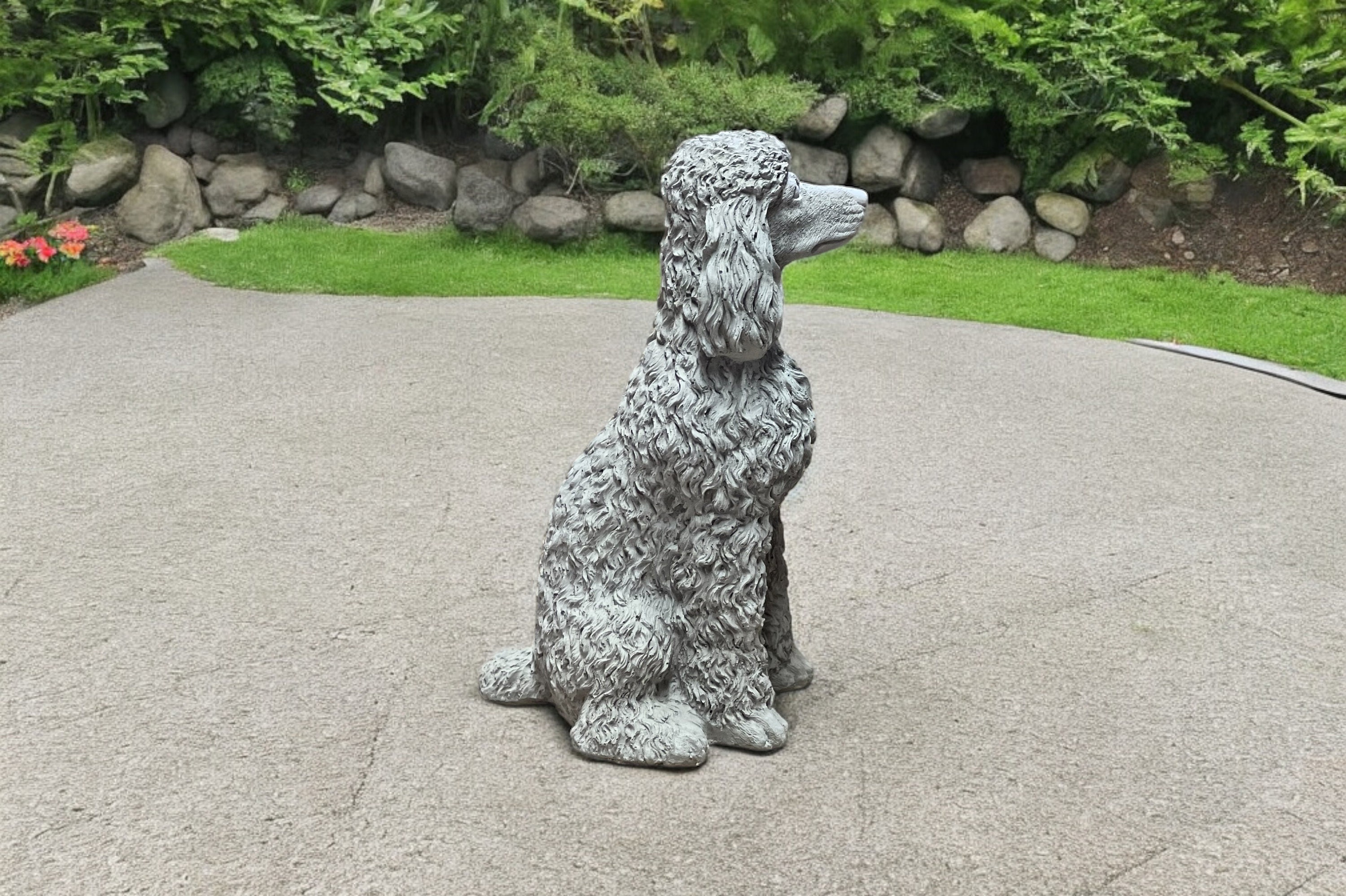 Concrete Poodle Dog Memorial Figure 11" | Garden Decorations | Outdoor ...