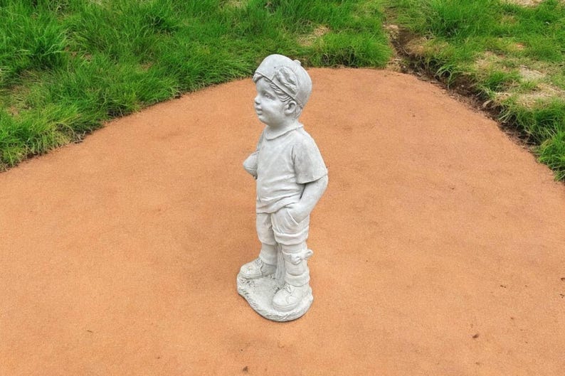 Standing Football Player | Concrete Boy Statue 21" | Boy With Ball ...