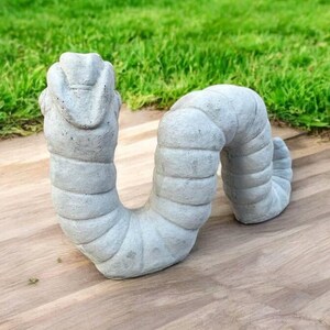 Concrete Worm Figure for Yard | Lawn Cowboy Worm Statue 8" | Garden ...