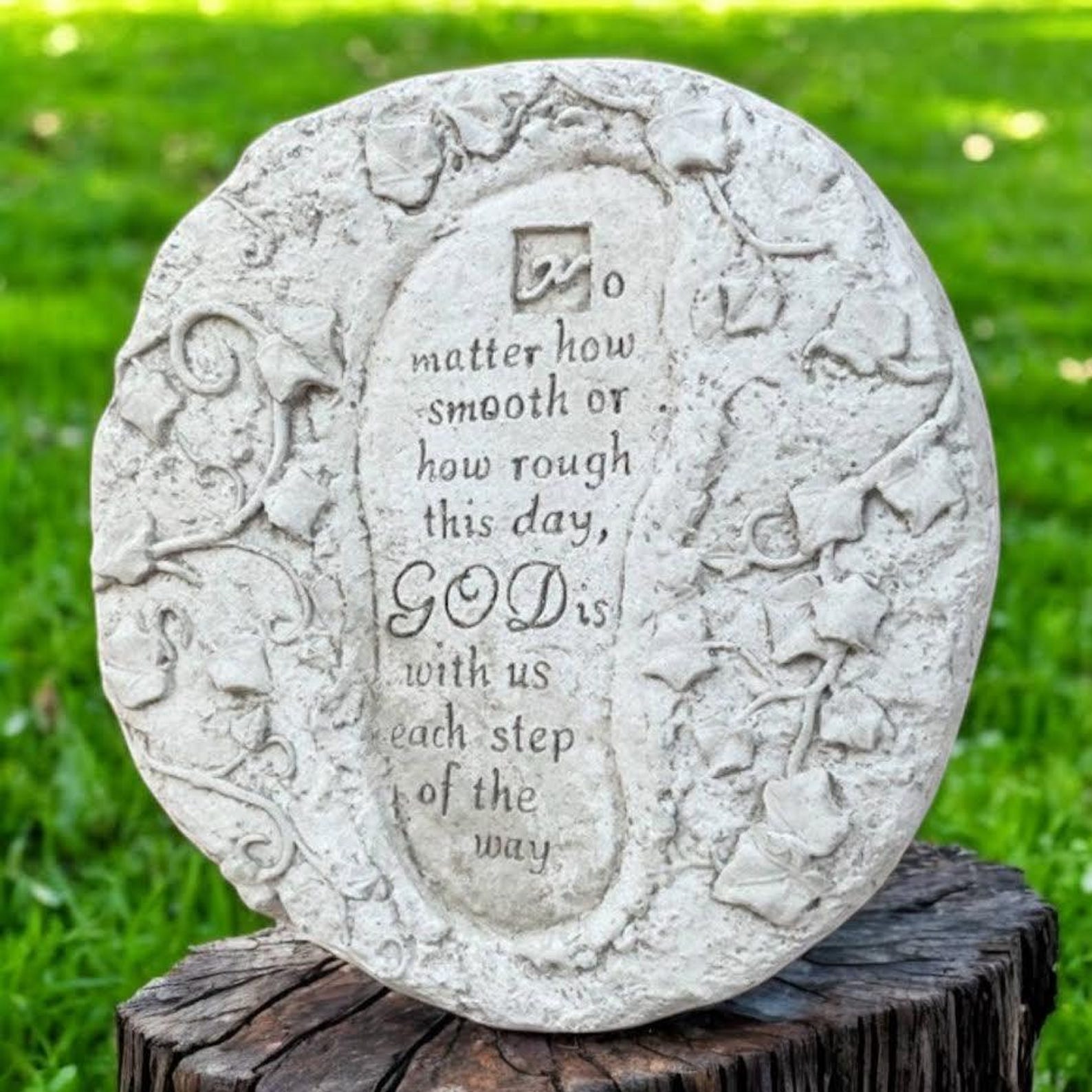 Religious Rock Statue | Lawn Cherub Idea 1" | God Rock Ornament | Yard ...