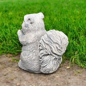 Small Squirrel Figure | Concrete Squirrel With Nut 5" | Forest Squirrel ...