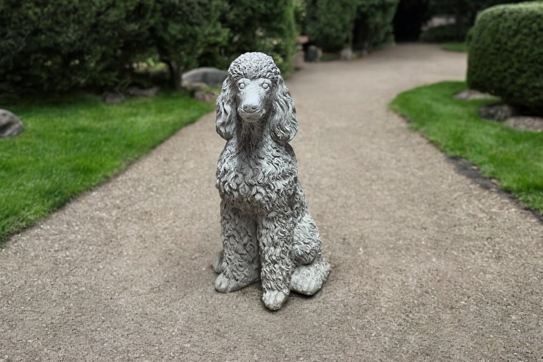 Concrete Poodle Dog Memorial Figure 11" | Garden Decorations | Outdoor ...