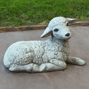 Cement Lamb Farm Statue 6" | Garden Decorations | Outdoor Sculpture - Etsy