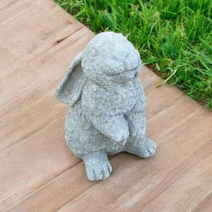 Stone Little Rabbit | Standing Rabbit Figurine 7" | Rabbit Outdoor ...