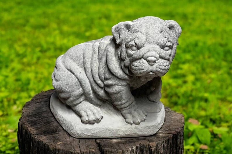 Shar Pei Puppy | Concrete Dog Statue 11" | Shar Pei Figurine | Dog Home ...