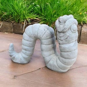 Concrete Worm Figure for Yard | Lawn Cowboy Worm Statue 8" | Garden ...
