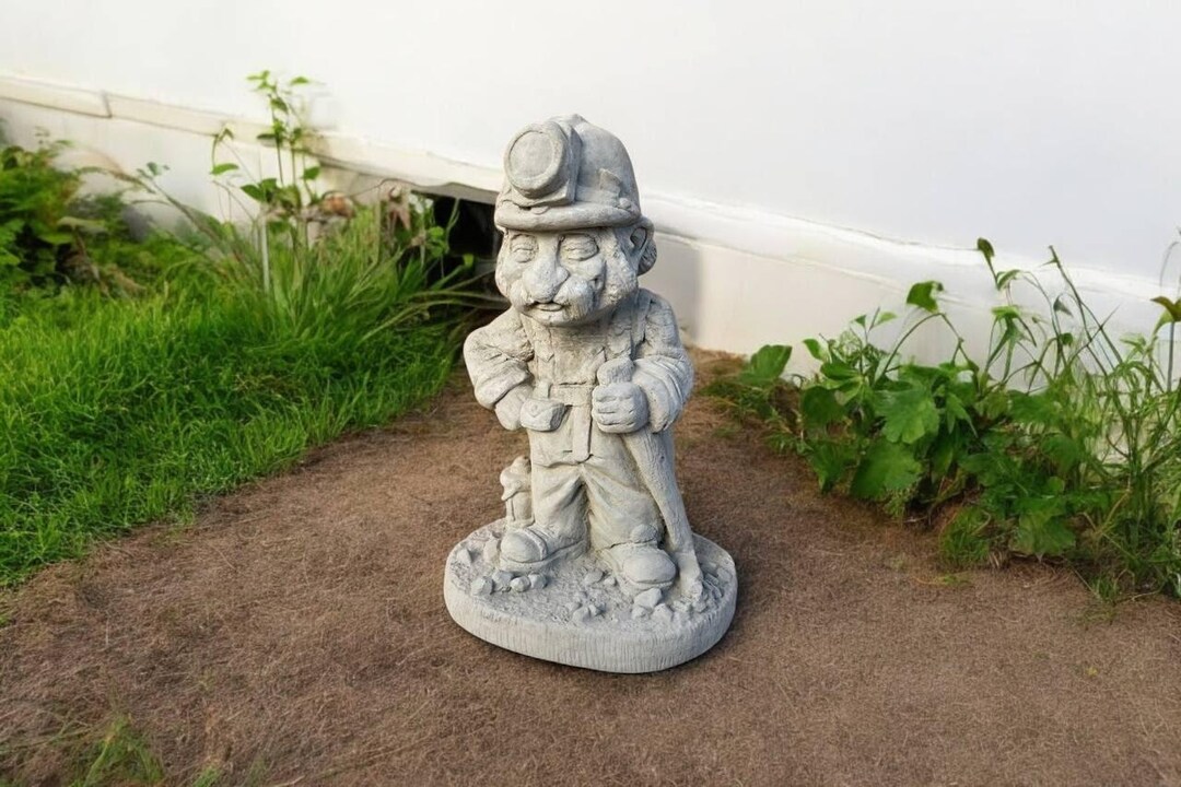 Stone Man Figurine | Miner Man Sculpture 17'' | Old Man Statue ...