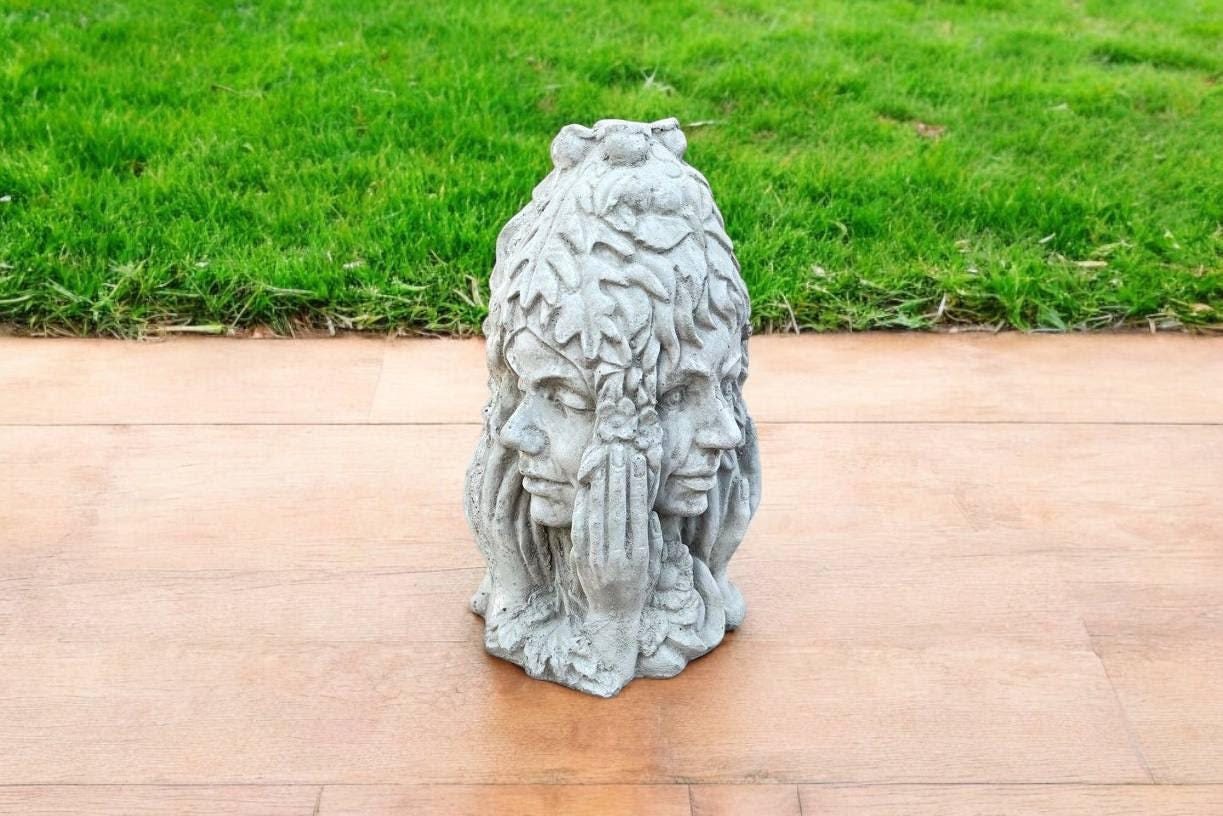 Stone Rock Figure With Seasons | Four Sides of the World 10" | Concrete ...