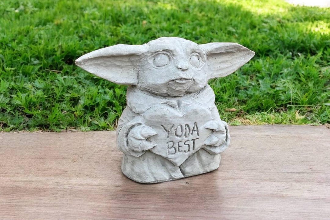 Concrete Yoda Yard Statue | Large Best Yoda Cement Figurine 12 ...