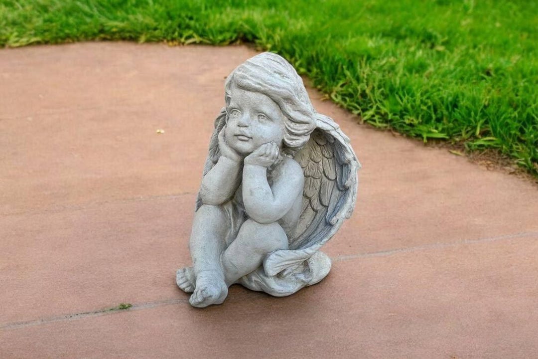 Small Baby Angel | Cute Angel Figurine 11'' | Stone Angel | Baby Cherub ...