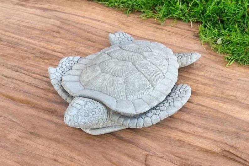 Concrete Sea Turtle Western Figurine | Detailed Marine Animal Statue ...