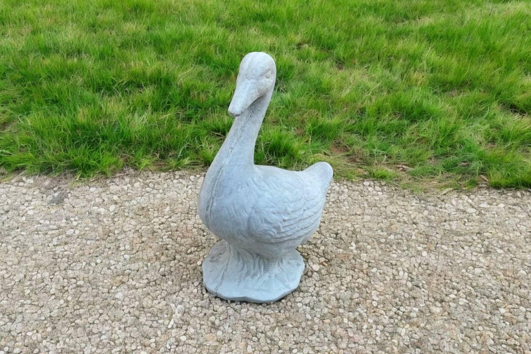 Detailed Gosling Figure for Porch | Concrete Farm Goose Bird Statue 12 ...