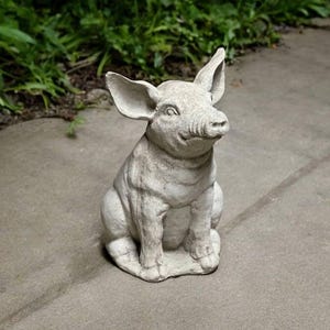 Massive Wilbur Pig Concrete Statue | Sitting Farm Pig Animal Figure 14 ...