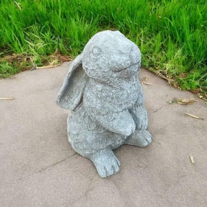 Stone Little Rabbit | Standing Rabbit Figurine 7" | Rabbit Outdoor ...