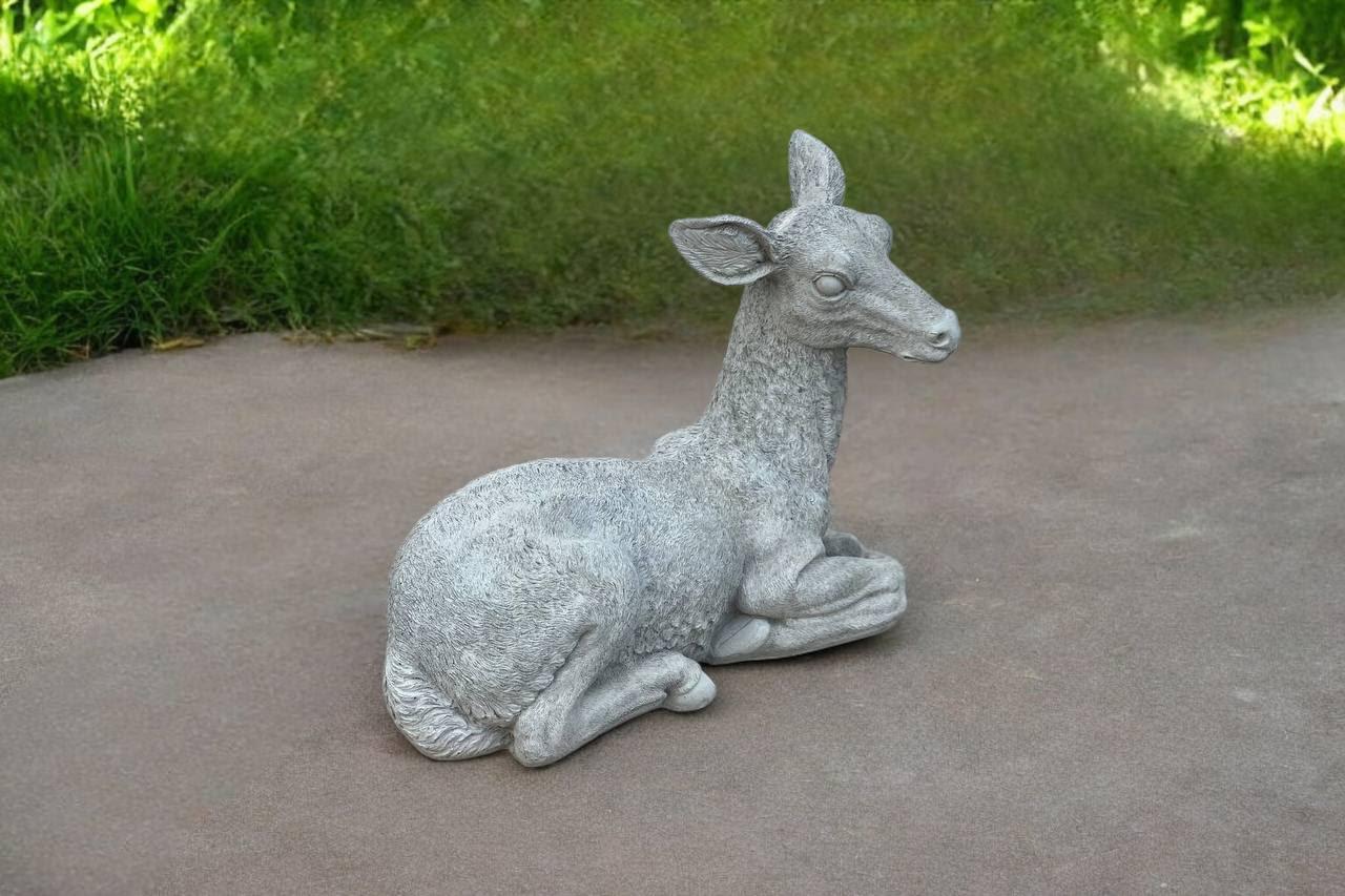 Concrete Fawn Massive Figure | Detailed Deer Backayrd Statue 14 ...