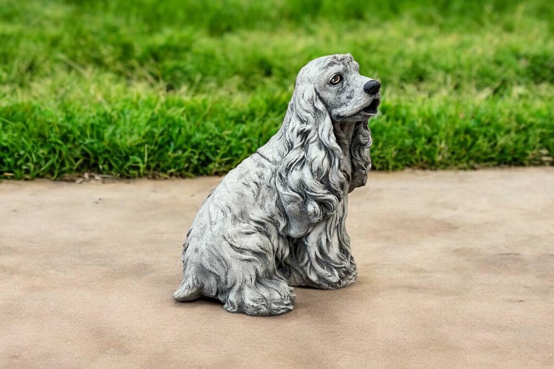 Cocker Spaniel Memorial Statue | Spaniel Dog Yard Figurine 12" | Garden ...