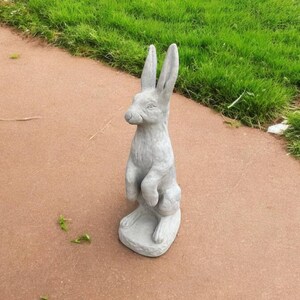 Stone Rabbit Statue | Massive Standing Hare 28" | Wild Rabbit Figure ...