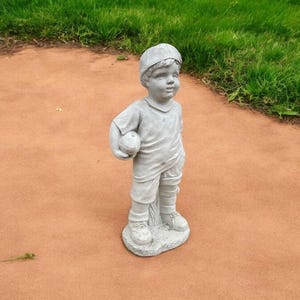 Standing Football Player | Concrete Boy Statue 21" | Boy With Ball ...