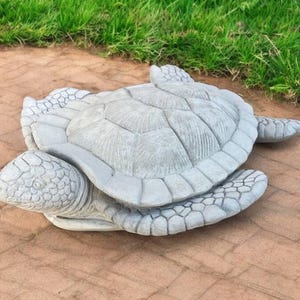 Concrete Sea Turtle Western Figurine | Detailed Marine Animal Statue ...