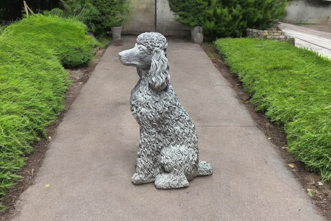 Concrete Poodle Dog Memorial Figure 11" | Garden Decorations | Outdoor ...