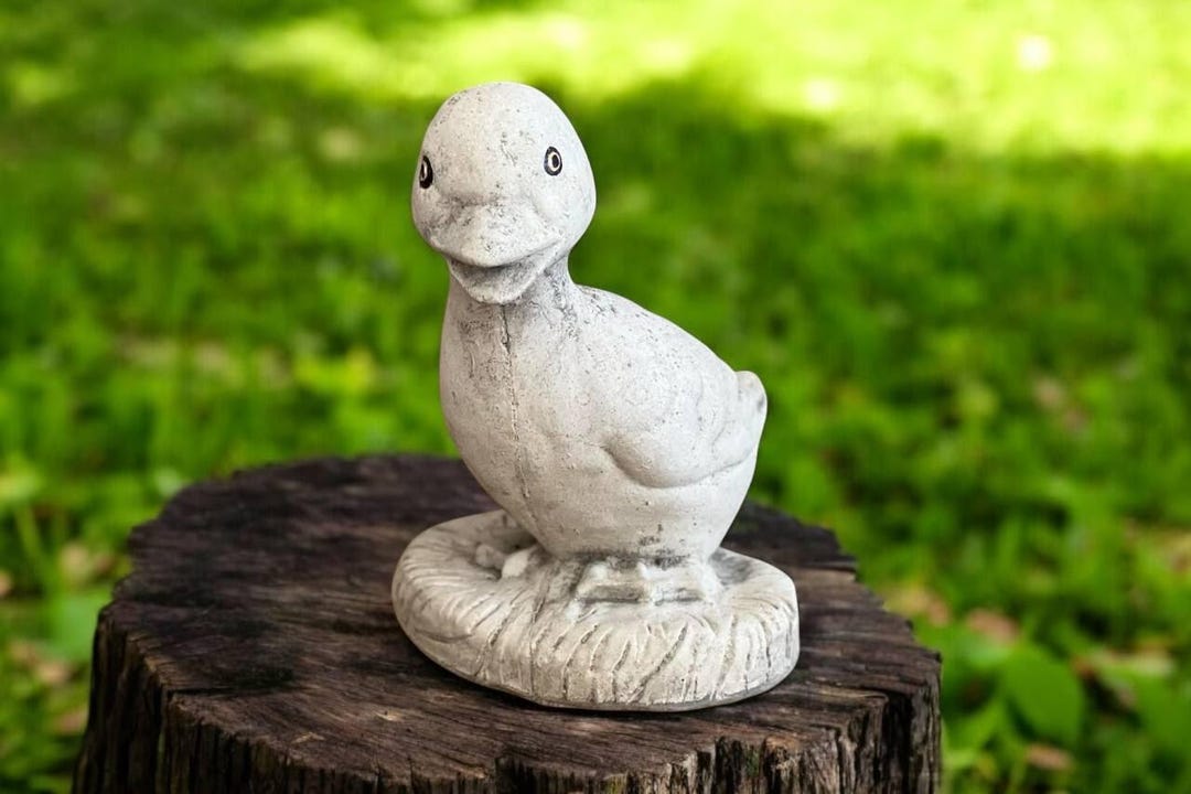 Little Duckling Statue | Concrete Farm Duck 6" | Duckling Figure ...
