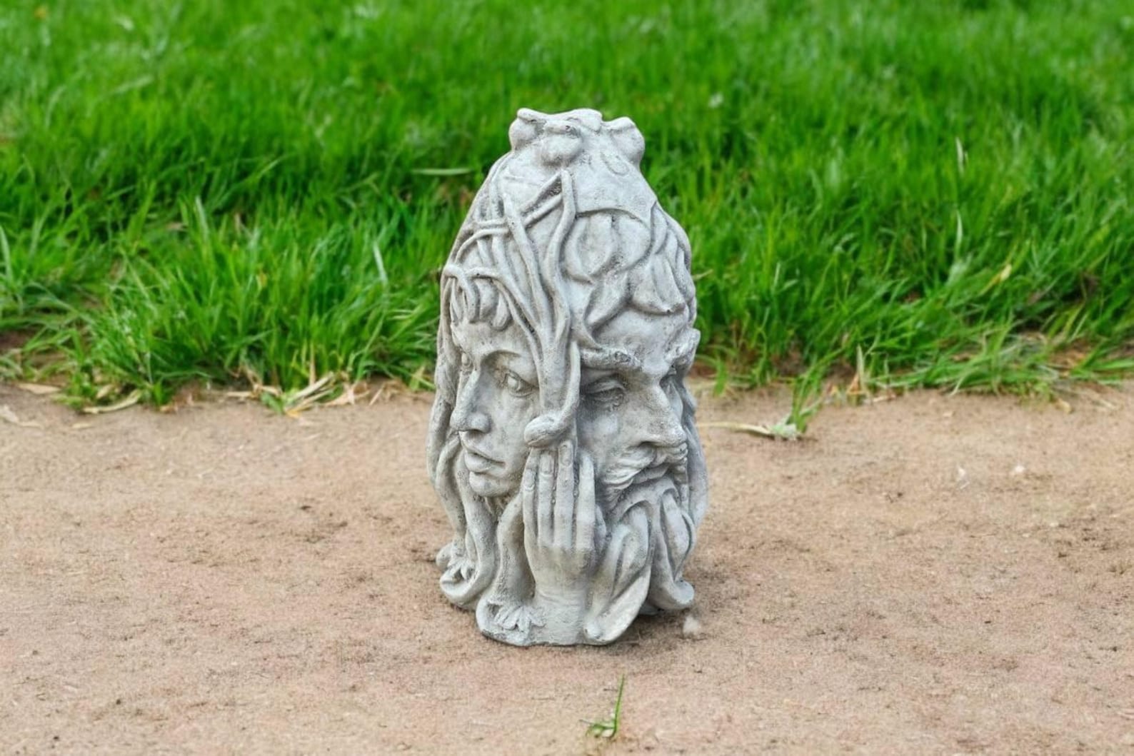 Stone Rock Figure With Seasons | Four Sides of the World 10" | Concrete ...
