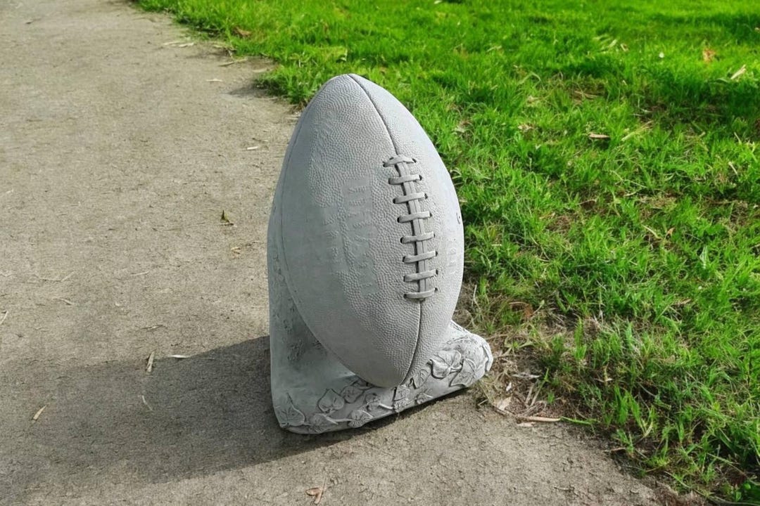 Football Ball on Base | Concrete Ball Figure 5" | Football Lover Gift ...
