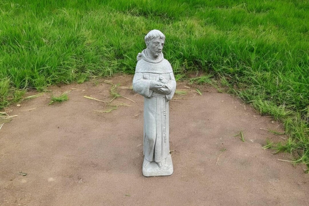 Standing Monk Statue | Concrete Man Figurine 30'' | Realistic Monk ...
