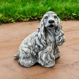 Cocker Spaniel Memorial Statue | Spaniel Dog Yard Figurine 12" | Garden ...