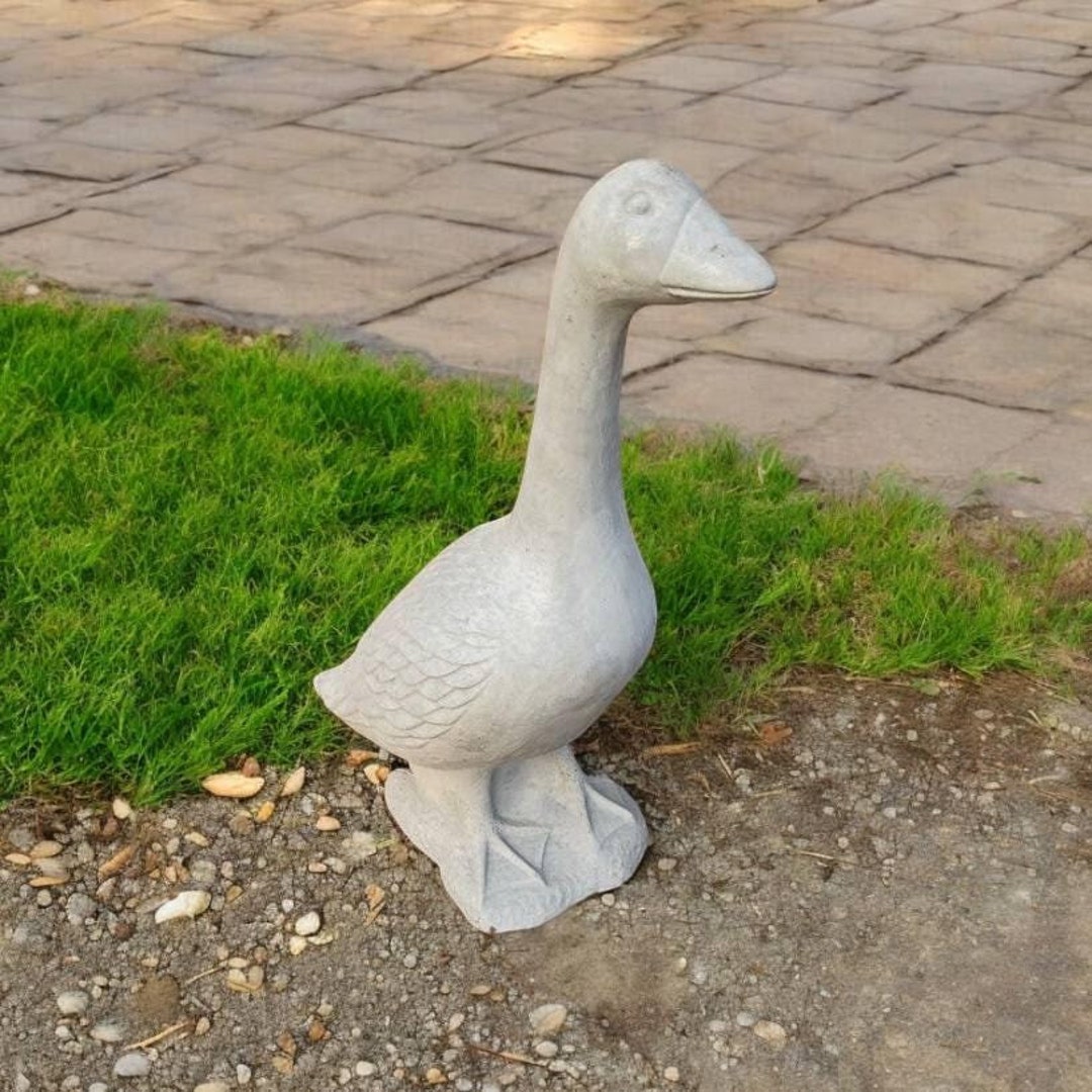 Farm Goose Sculpture | Concrete Goose Figurine 28" | Farm Animal Decor ...