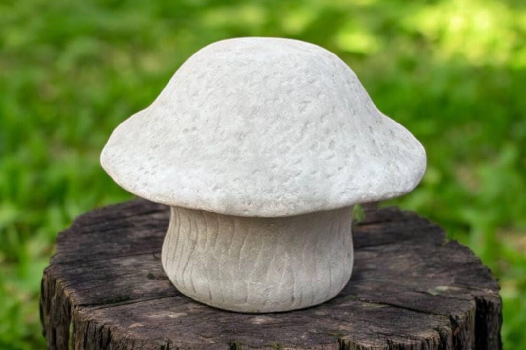 Concrete Toadstool Figure | Outdoor Mushroom Decor 8" | Toadstool ...