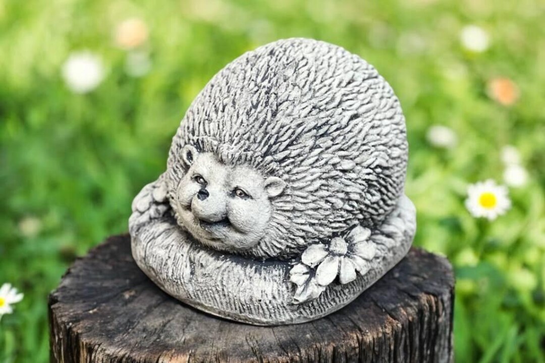 Painted Hedgehog Statue | Stone Hedgehog on Base 5" | Wild Animal Art ...