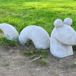 Massive Worm Concrete Statue | 3 Pieces Backyard Caterpillar Figure 9 ...