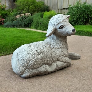 Cement Lamb Farm Statue 6" | Garden Decorations | Outdoor Sculpture - Etsy