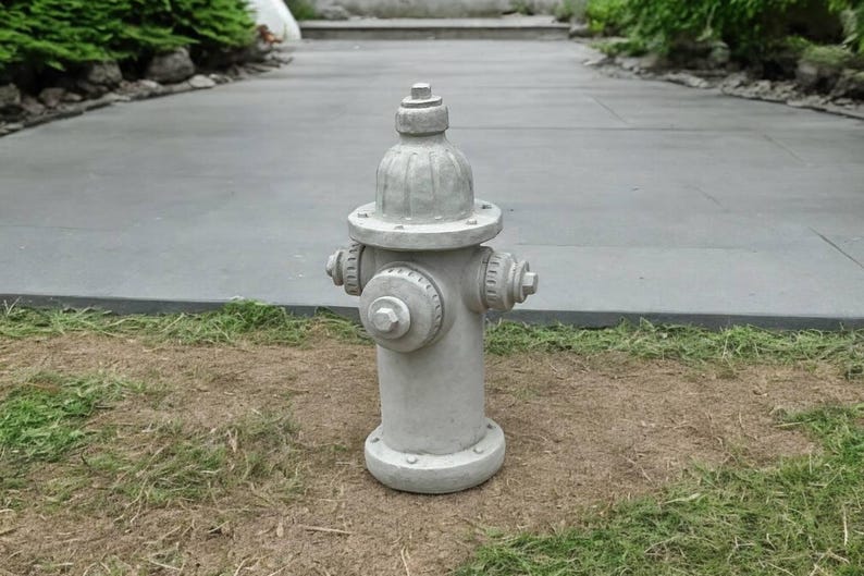 Massive Fire Hydrant Figure | Concrete Water Pump Statue 18" | Garden ...