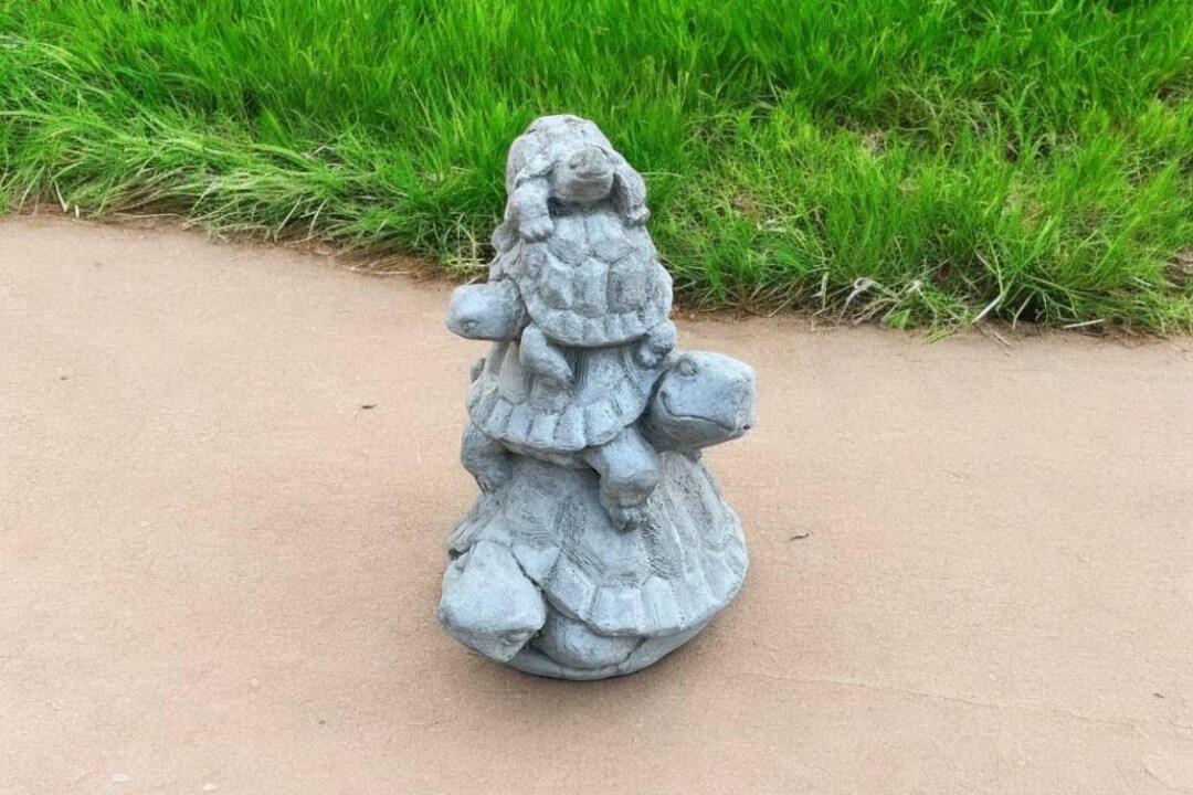 Stone Sea Turtles Figurine | Detailed Turtle Animal Statue 11" | Garden ...