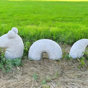 Massive Worm Concrete Statue | 3 Pieces Backyard Caterpillar Figure 9 ...