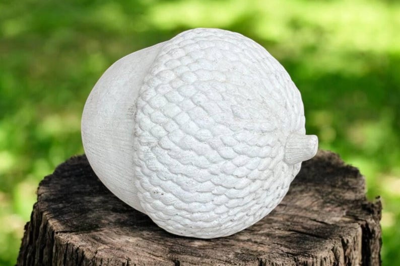 Lawn Acorn Ornament | Stone Backyard Art 7" | Front Door Idea | Acorn ...