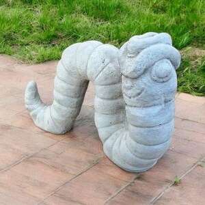 Concrete Worm Figure for Yard | Lawn Cowboy Worm Statue 8" | Garden ...