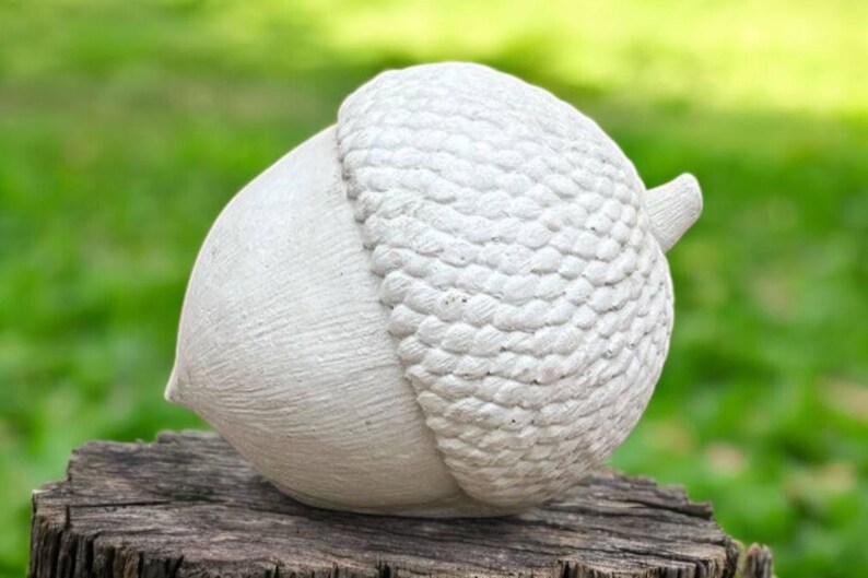 Lawn Acorn Ornament | Stone Backyard Art 7" | Front Door Idea | Acorn ...