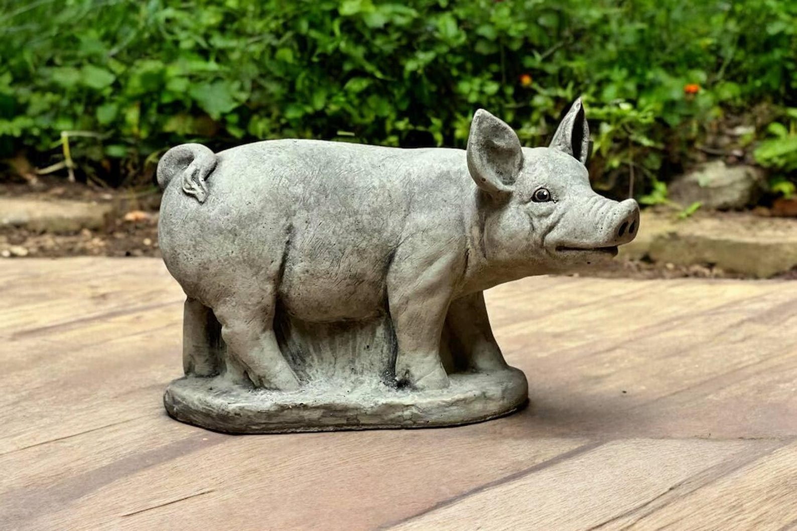 Concrete Standing Piglet Statue | Stone Farmhouse Pig Animal Figure 8 ...
