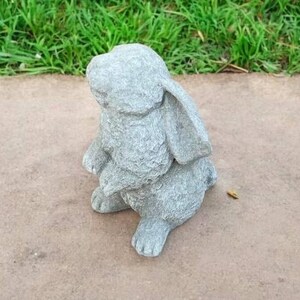 Stone Little Rabbit | Standing Rabbit Figurine 7" | Rabbit Outdoor ...