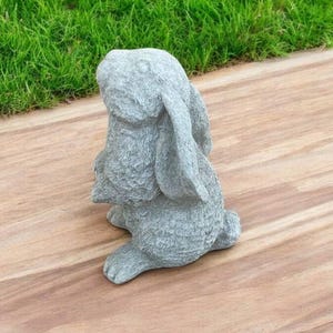 Stone Little Rabbit | Standing Rabbit Figurine 7" | Rabbit Outdoor ...