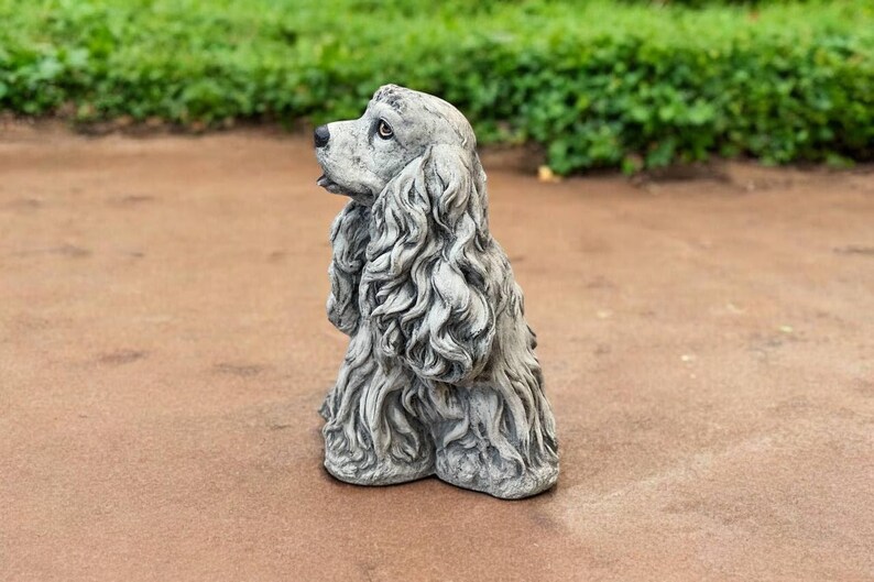 Cocker Spaniel Memorial Statue | Spaniel Dog Yard Figurine 12" | Garden ...