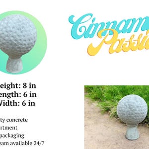 Stone Golf Ball | Concrete Ball Figure 8 " | Golf Lover Decor | Ball ...
