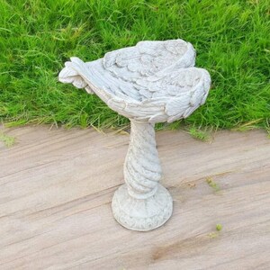 Concrete Bird Bath| Angel Wings Form Statue 16" | Outdoor Bird Bath ...