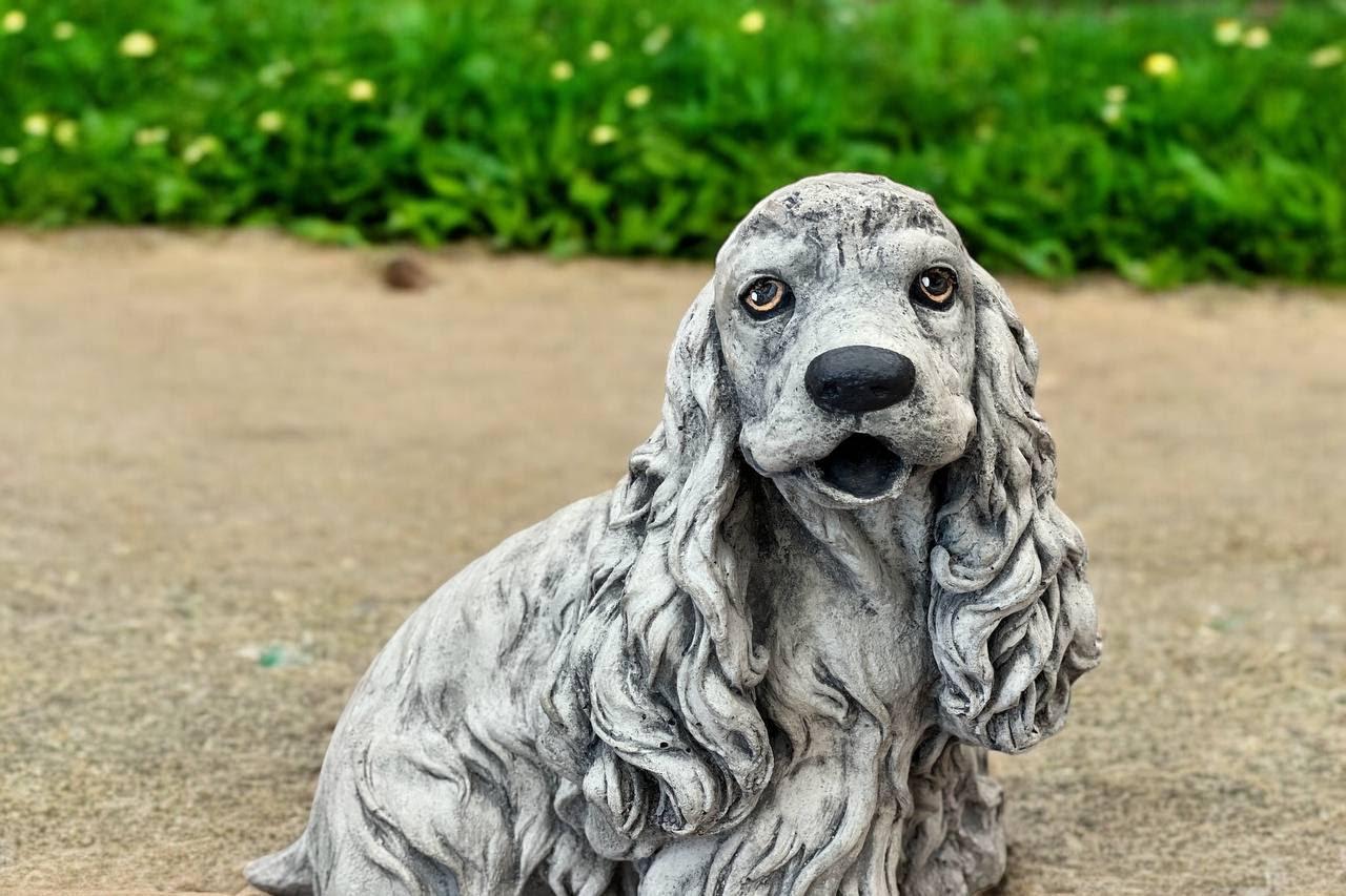 Cocker Spaniel Memorial Statue | Spaniel Dog Yard Figurine 12" | Garden ...