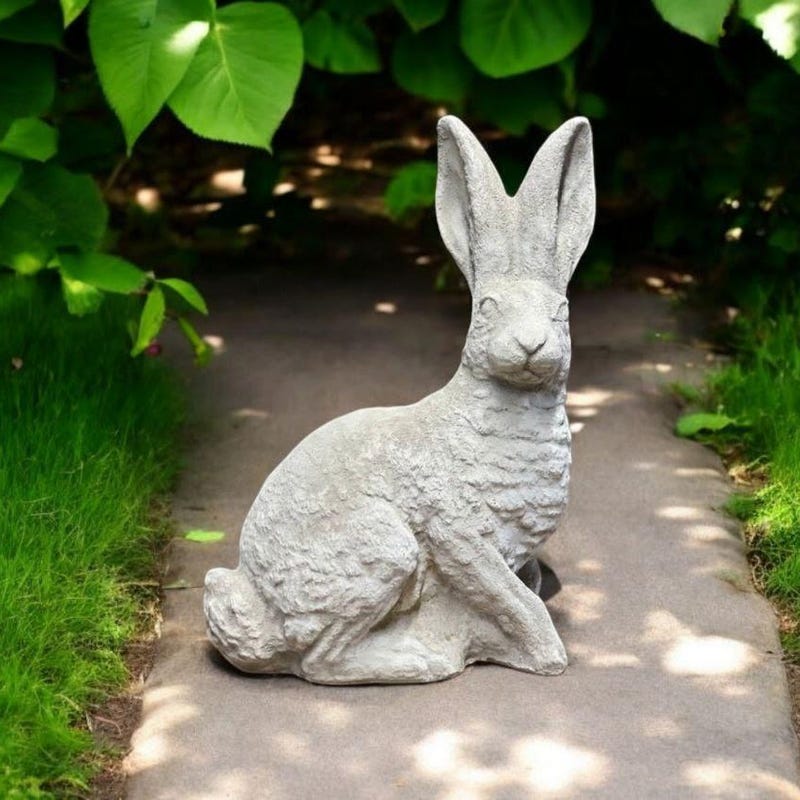 Rabbit Garden Statue - Etsy