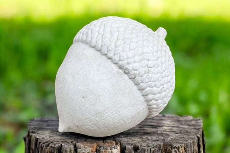 Lawn Acorn Ornament | Stone Backyard Art 7" | Front Door Idea | Acorn ...
