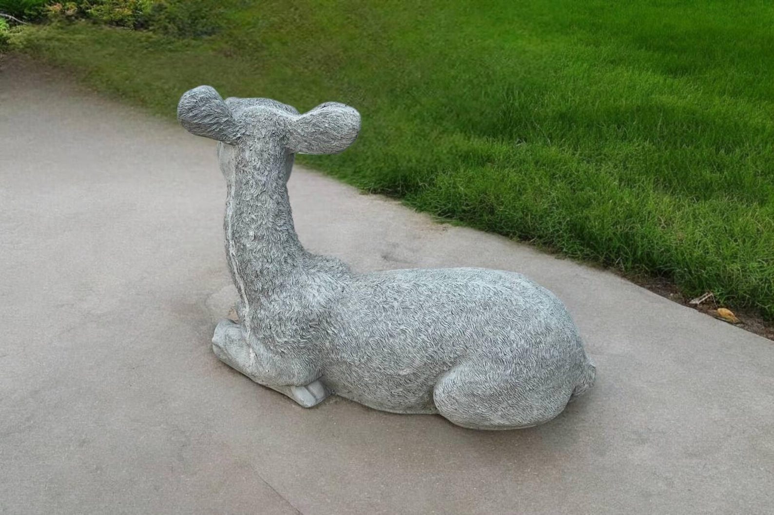 Concrete Fawn Massive Figure | Detailed Deer Backayrd Statue 14 ...